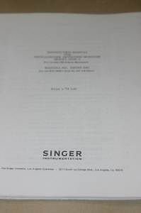 Singer ODM-1 Oscilloscope Deviation monitor Instruction Users Guide Manual