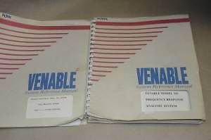 Venable 350 Frequency Response Analysis system Operating Users Guide Manual