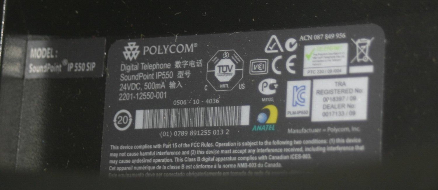Polycom Soundpoint IP550 four-line Business Office IP Phone desktop SIP 550