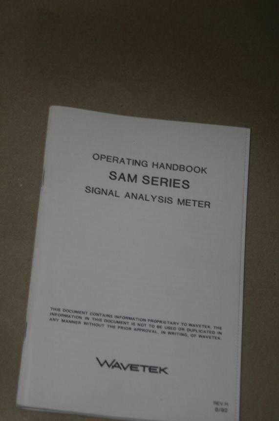 Wavetek SAM Signal analyzer meter Operation Operating User handbook Manual