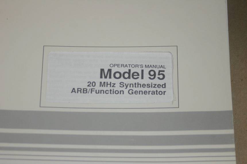 Wavetek 95 20 MHz Synthesized ARB/Function Generator Operation ...
