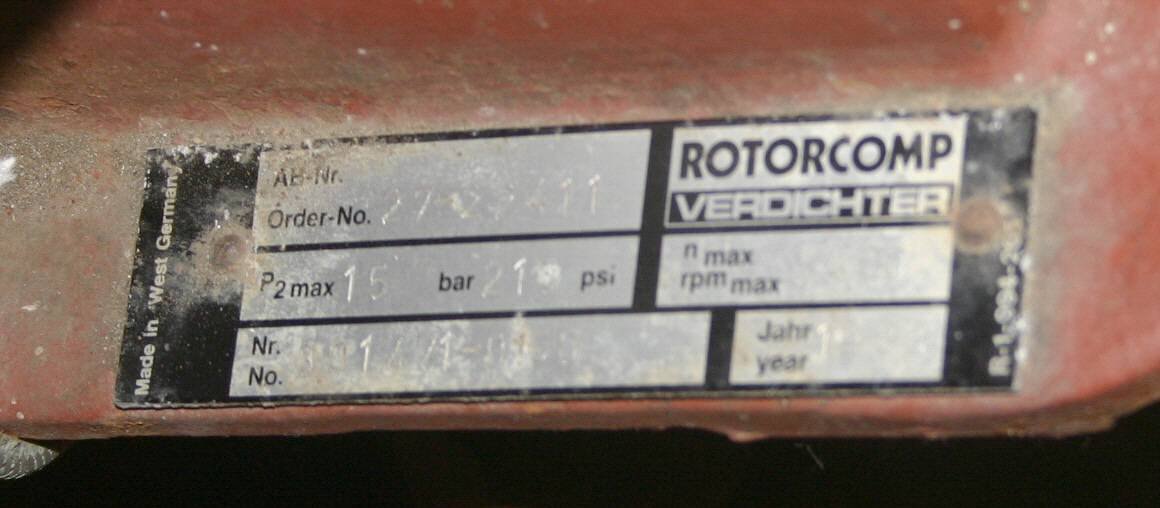 BAUER ROTORCOMP Rota 3B AIR COMPRESSOR SCREW HP Verdichter 5400RPM ...