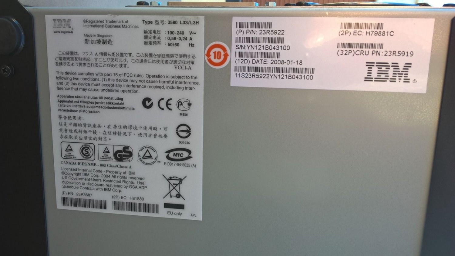 IBM Ultrium LTO-3 SCSI LVD External Mass Storage 23R5922 3580 L33/L3H ...