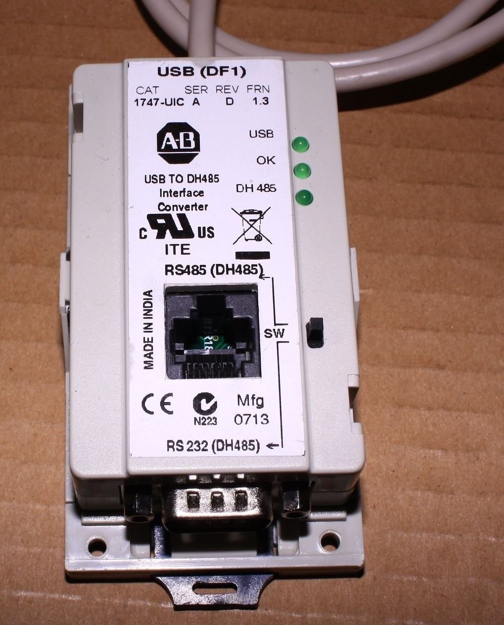 AB Allen Bradley SLC500 PLC+UIC CABLE 1746-A4 Rack+OA8, IA8, IA4, P1 ...