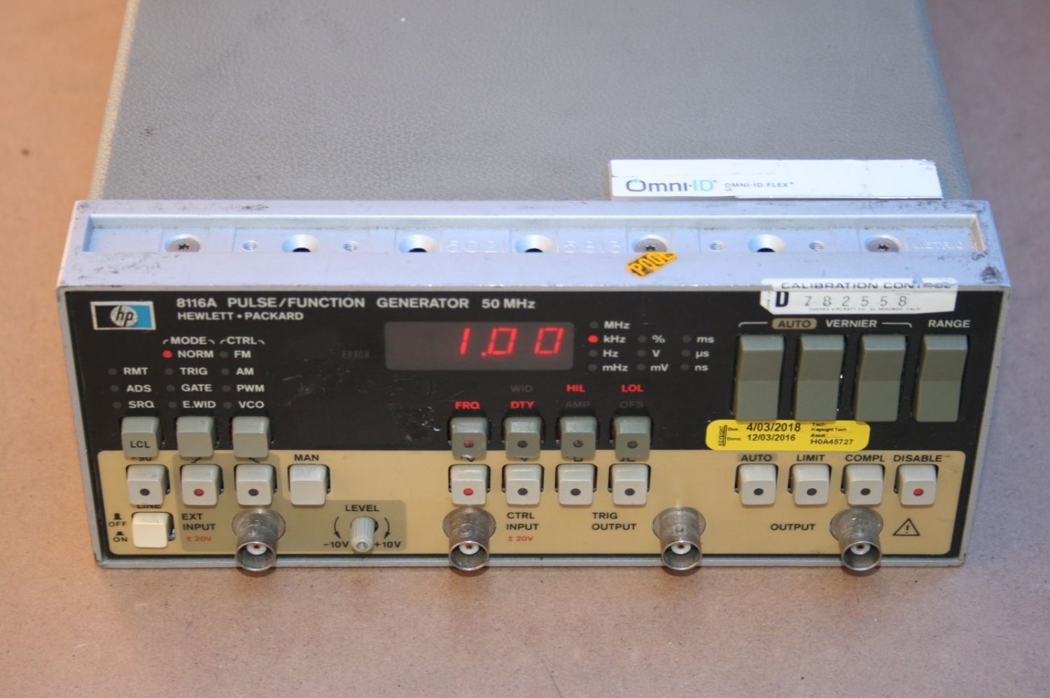 HP Agilent Keysight 8116A Pulse / Function Generator 50MHz w/ HPIB GPIB ...