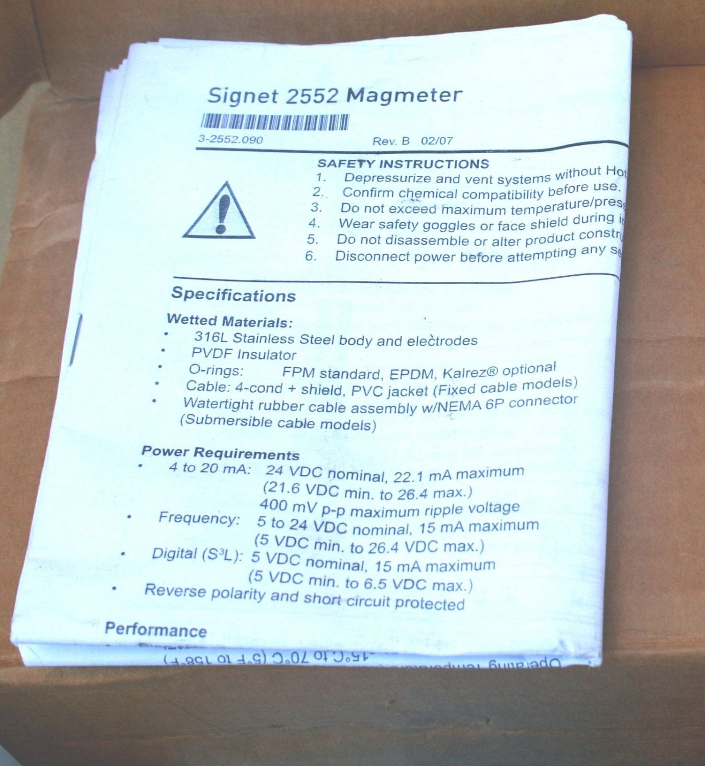 NEW GF SIGNET 2552 MAGMETER Flow Sensor 3-2552-11-A-11 3255211A 159001505