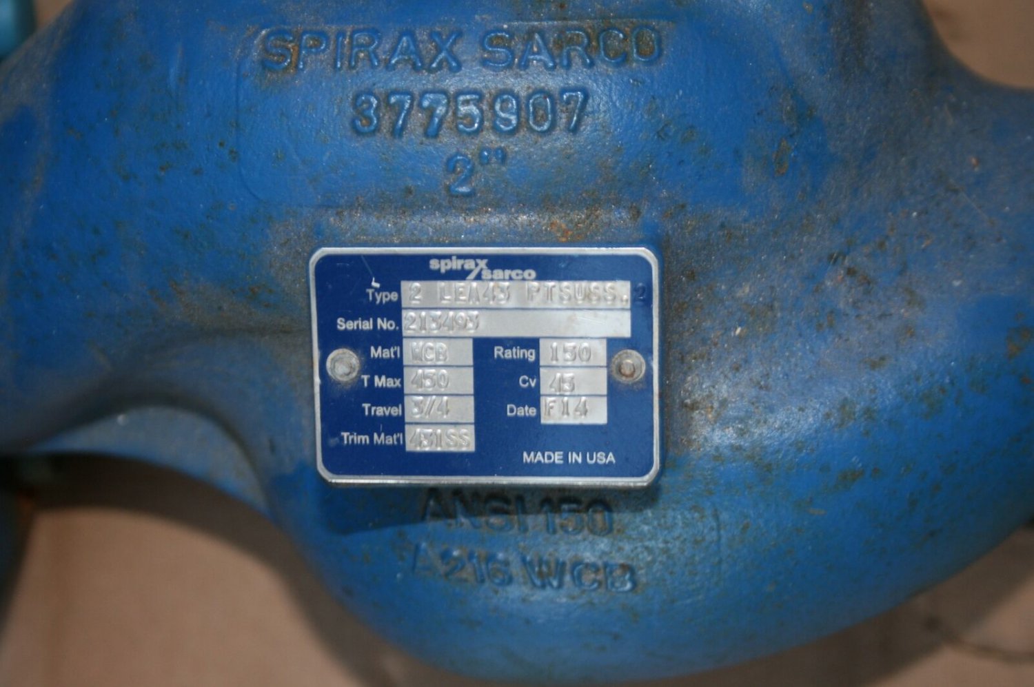 SPIRAX SARCO 2" Spring Actuated CONTROL VALVE 2-LEA43-PTSUSS.2 ...