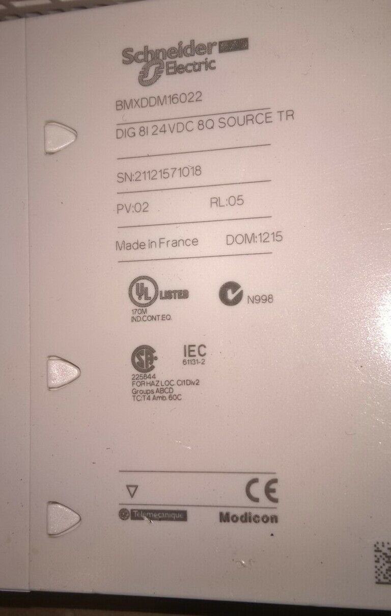 Schneider Electric Modicon BMXDDM16022 I/O MODULE DIGITAL 8I 24VDC 8Q ...