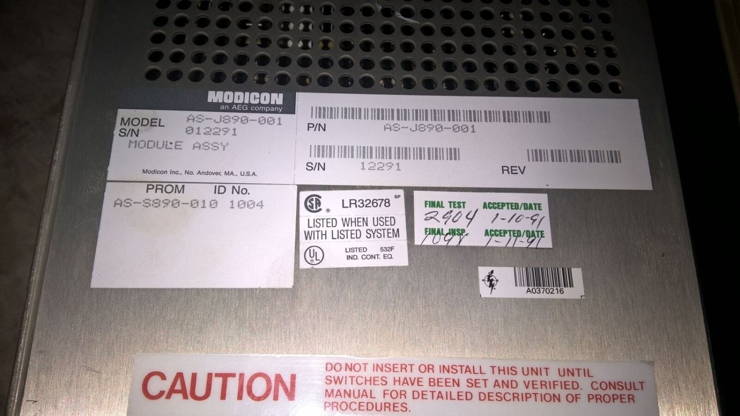 AEG Gould Schneider Modicon AS-J890-001 Remote I/O Processor Module AS ...