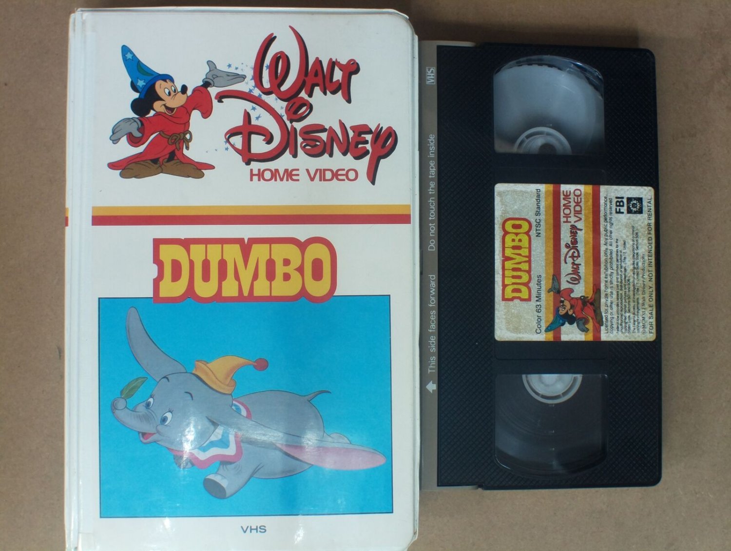 Walt Disney VHS Vintage Original First Release DUMBO w/White Clamshell ...