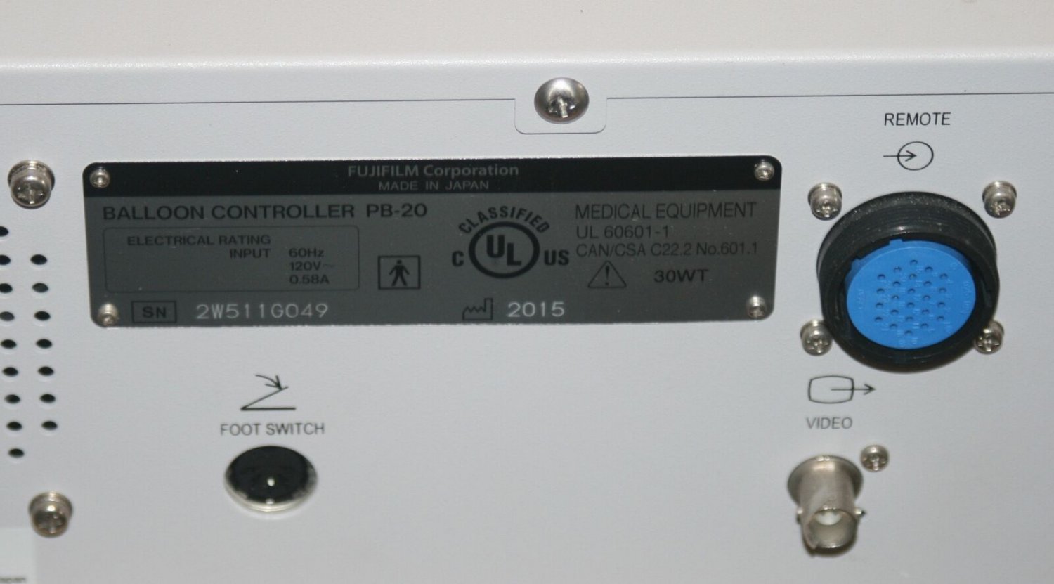 FUJINON PB-20 ENDOSCOPE DOUBLE BALLOON PUMP ENDOSCOPE CONTROLLER Endoscopy