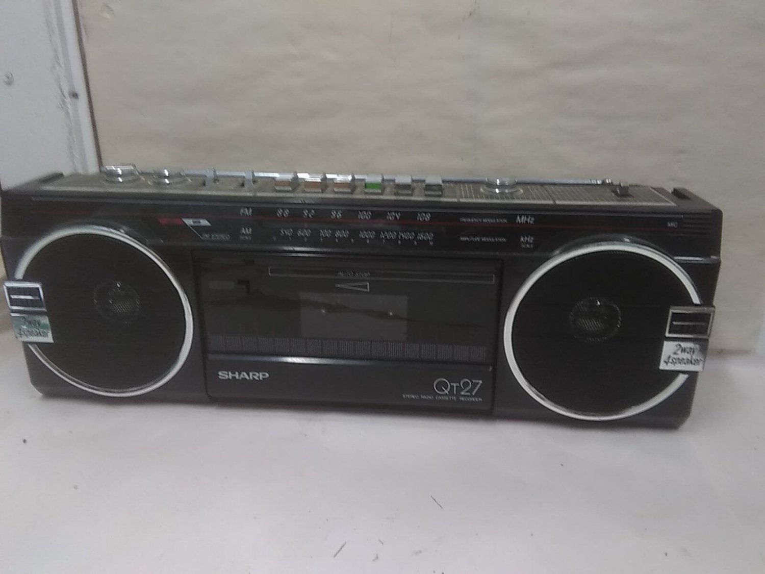Sharp QT27 Small Boombox Vintage 1980s Black Radio Cassette recorder ...