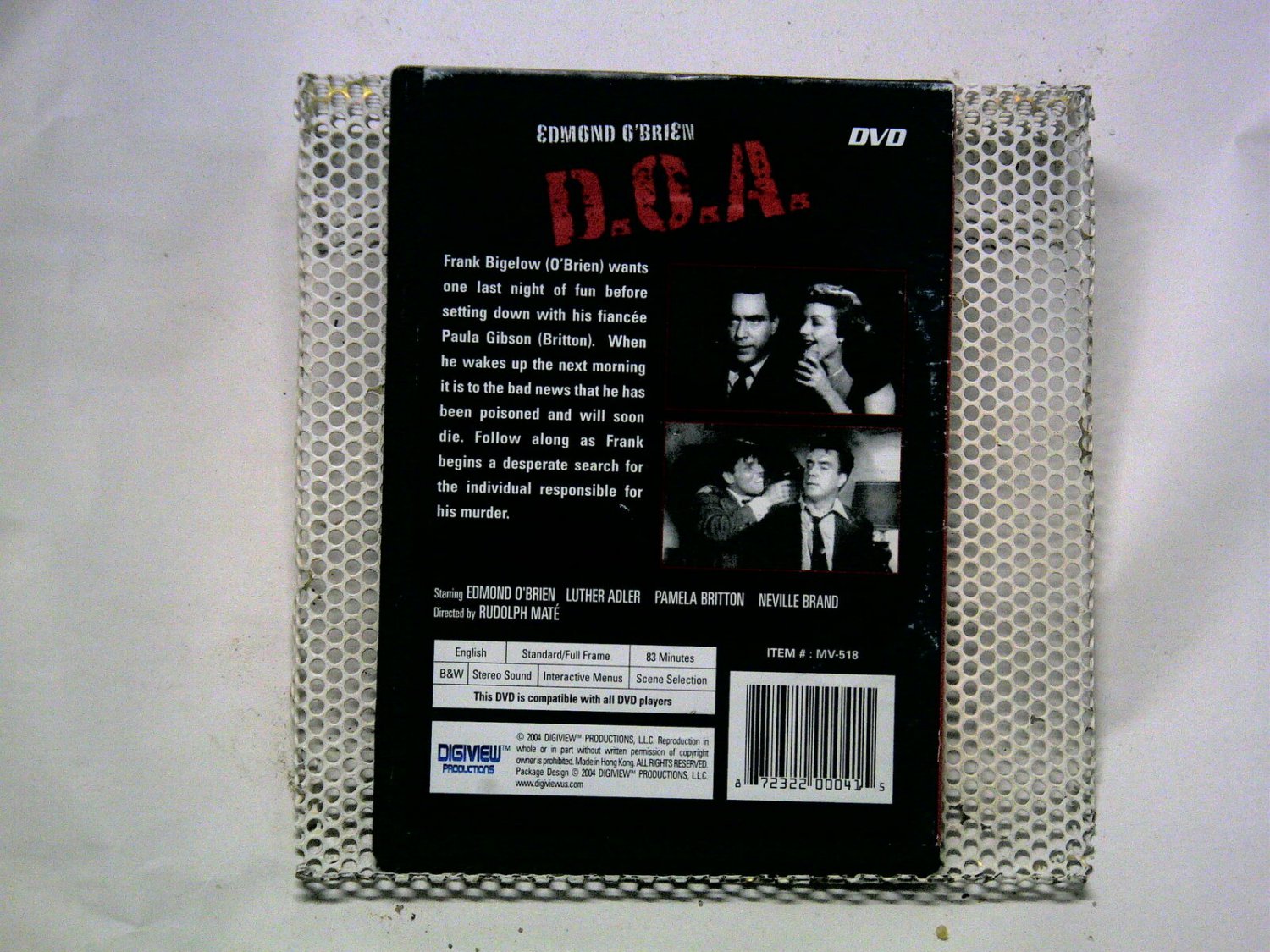 D.O.A. DOA DVD 2004 B&W Slim Case Edmond O'Brien Luther Adler Obrien