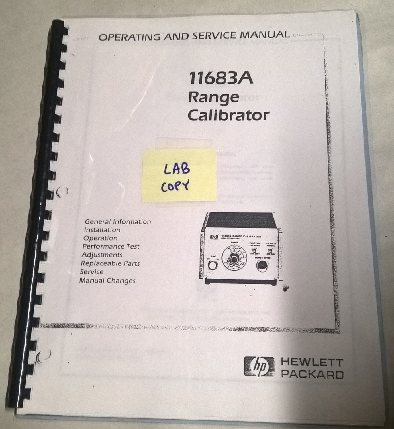 Hewlett Packard 11683A Range Calibarator Operating & Service Manual