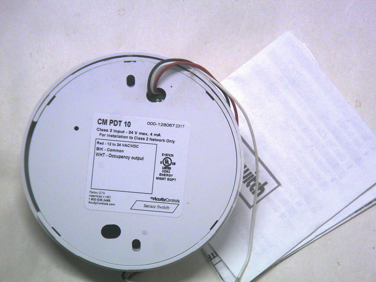 Acuity Sensor Switch - CM PDT 10 - Ceiling Mount 360° Occupancy Sensor *184CGY