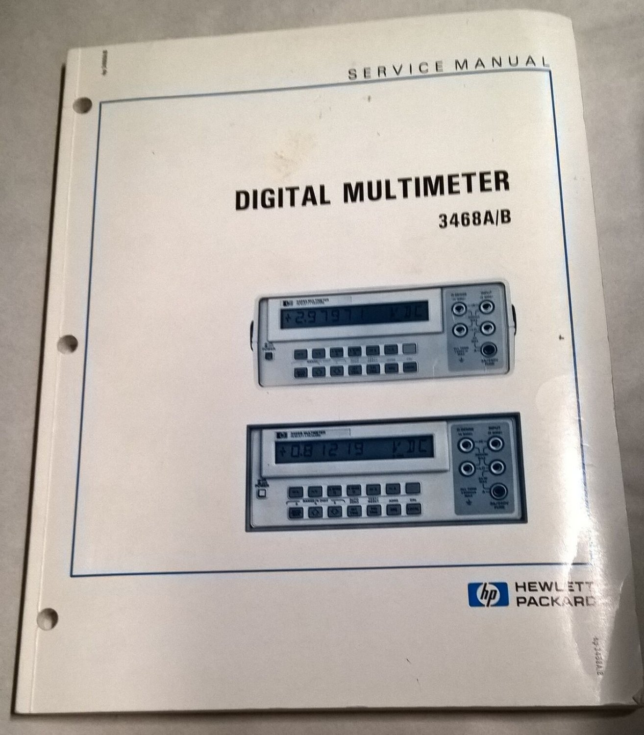 Hewlett Packard Digital Multimeter 3468 A/B Service Manual