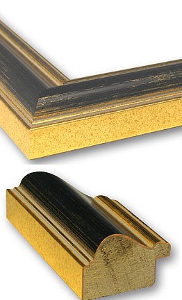 10 x 12 Antiqued Black and Gold Wood Frame 10x12 -- skuF6829_10x12