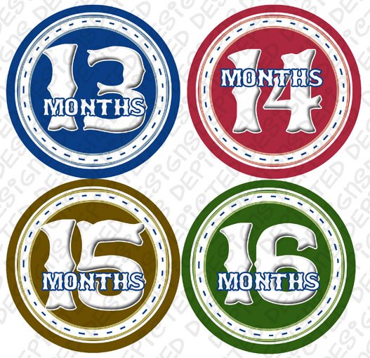 CIRCLES MONTHLY ONESIE STICKERS 13-24 MONTHS by Onesie Stickers, Free ...