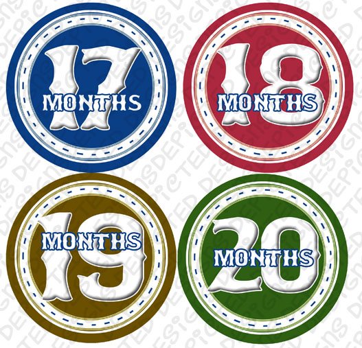 CIRCLES MONTHLY ONESIE STICKERS 13-24 MONTHS by Onesie Stickers, Free ...