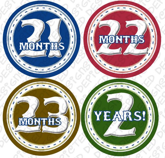 CIRCLES MONTHLY ONESIE STICKERS 13-24 MONTHS by Onesie Stickers, Free ...