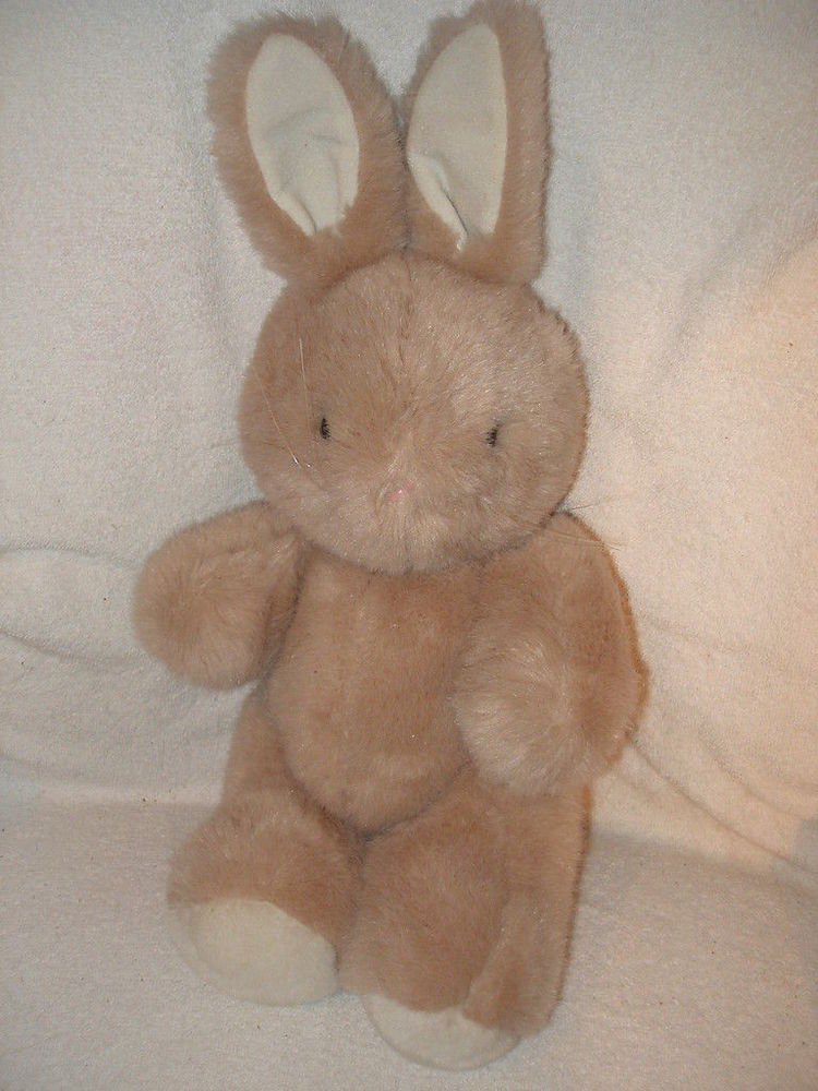 Rare 18” vintage Gerber Precious Plush Brown Jointed Bunny stuffed