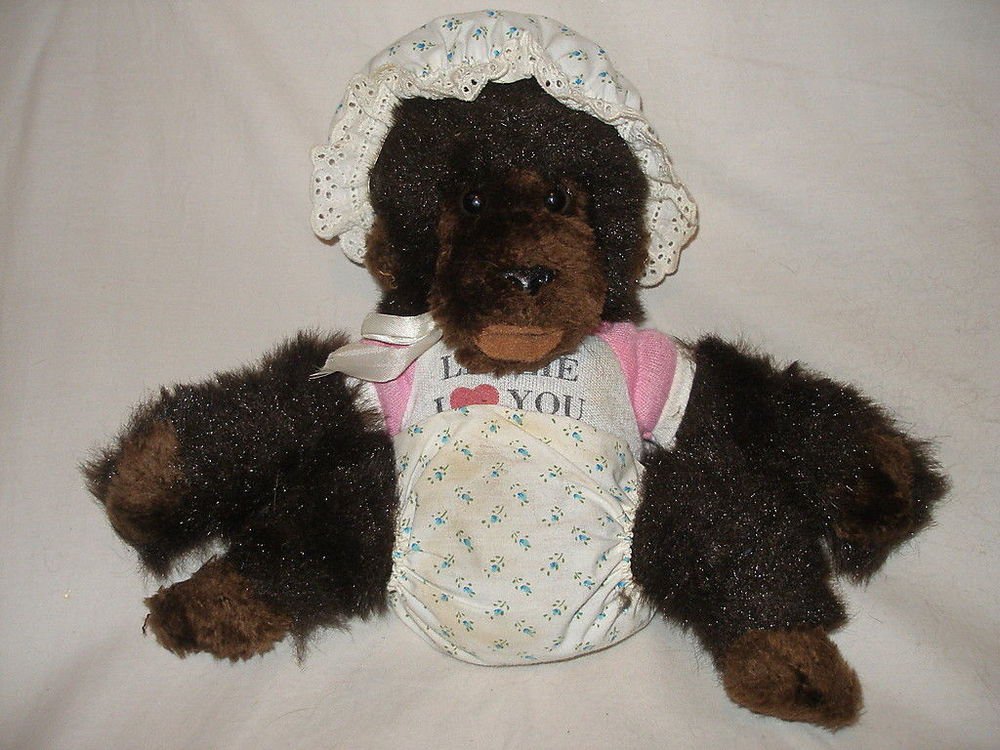 1983 9” Dakin plush Baby Gorilla diaper hat Leslie love stuffed