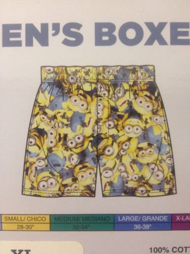 NEW Despicable Me Minion Made Men's Boxers XL 100% Cotton Novelty