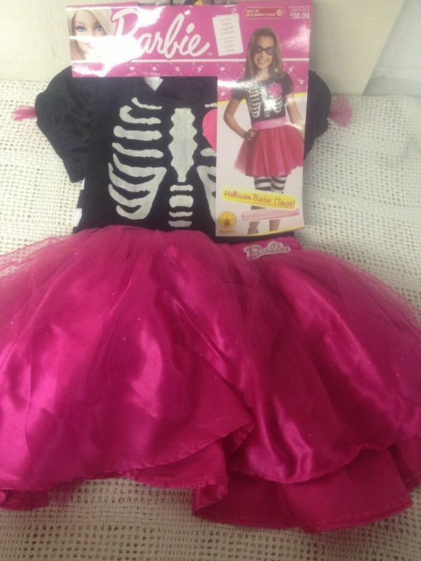 NEW Target Exclusive Halloween Barbie Skeleton Heart Costume Girls S