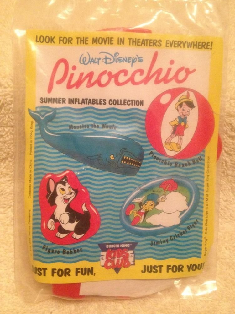 Burger King Disney Pinocchio Summer Inflatables Figaro Bobber MIB