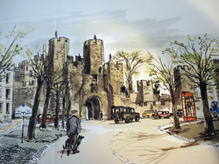 David Knight print The Barbican, Alnwick Castle Proctor and Gamble Ltd ...