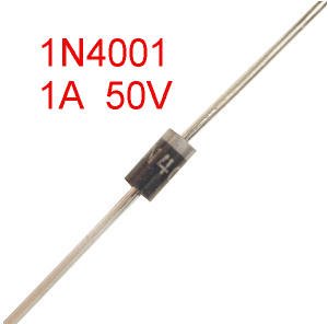 20 Diodes, 1N4001, 1Amp, 50V, Axial, DO-41