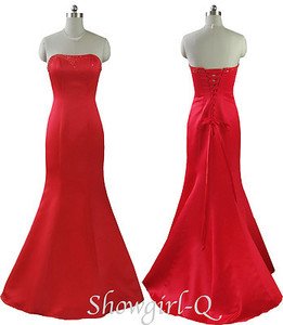 9005 Pillarbox Red Sexy Mermaid Fishtail Evening Dress Ball Gown UK ...