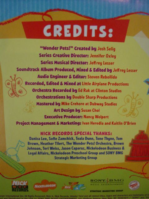 Nick Jr. - Wonder Pets! Music CD