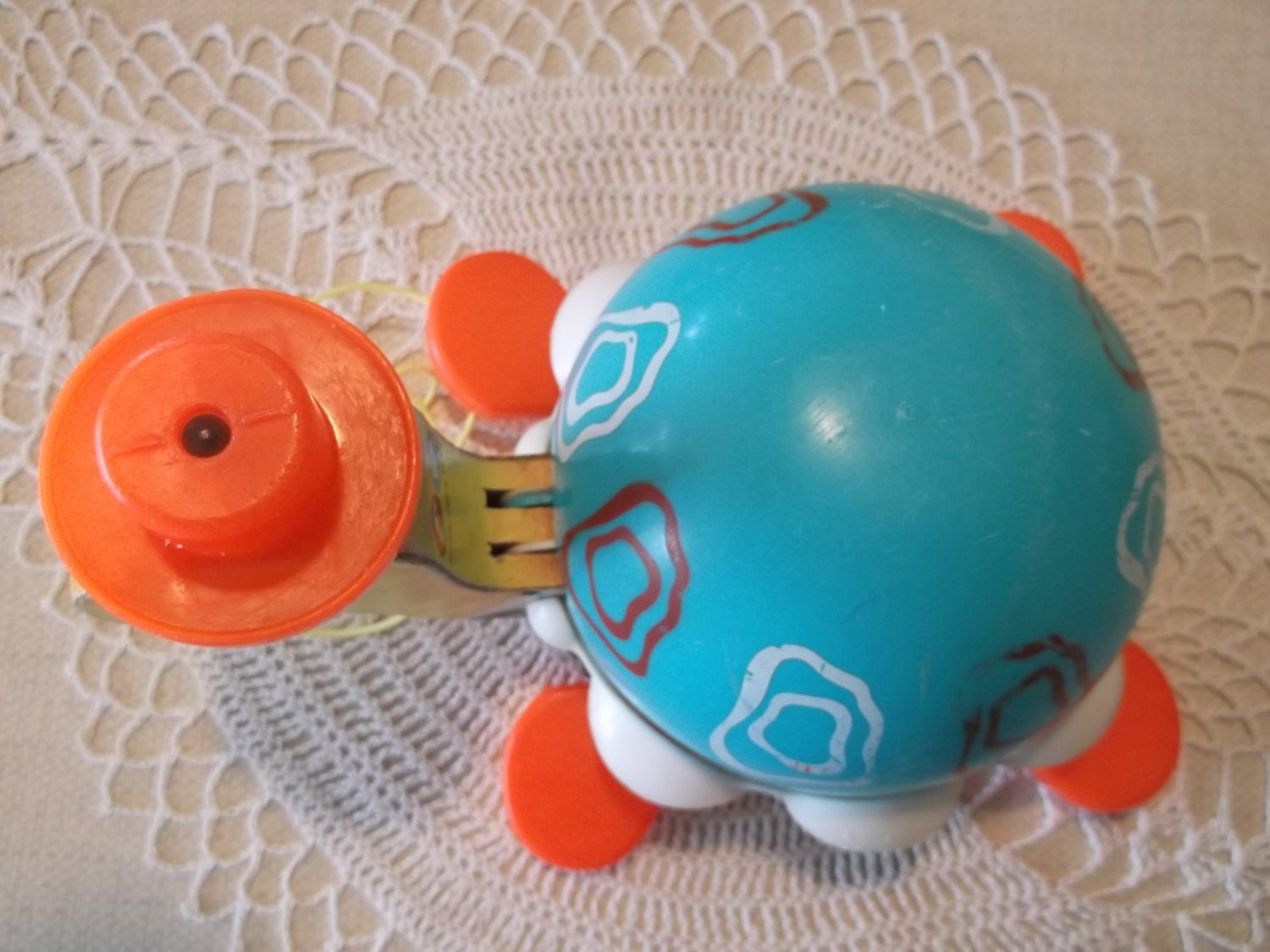 Vintage 1962 Fisher Price Tip Toe Turtle Pull Toy All Original VGUC