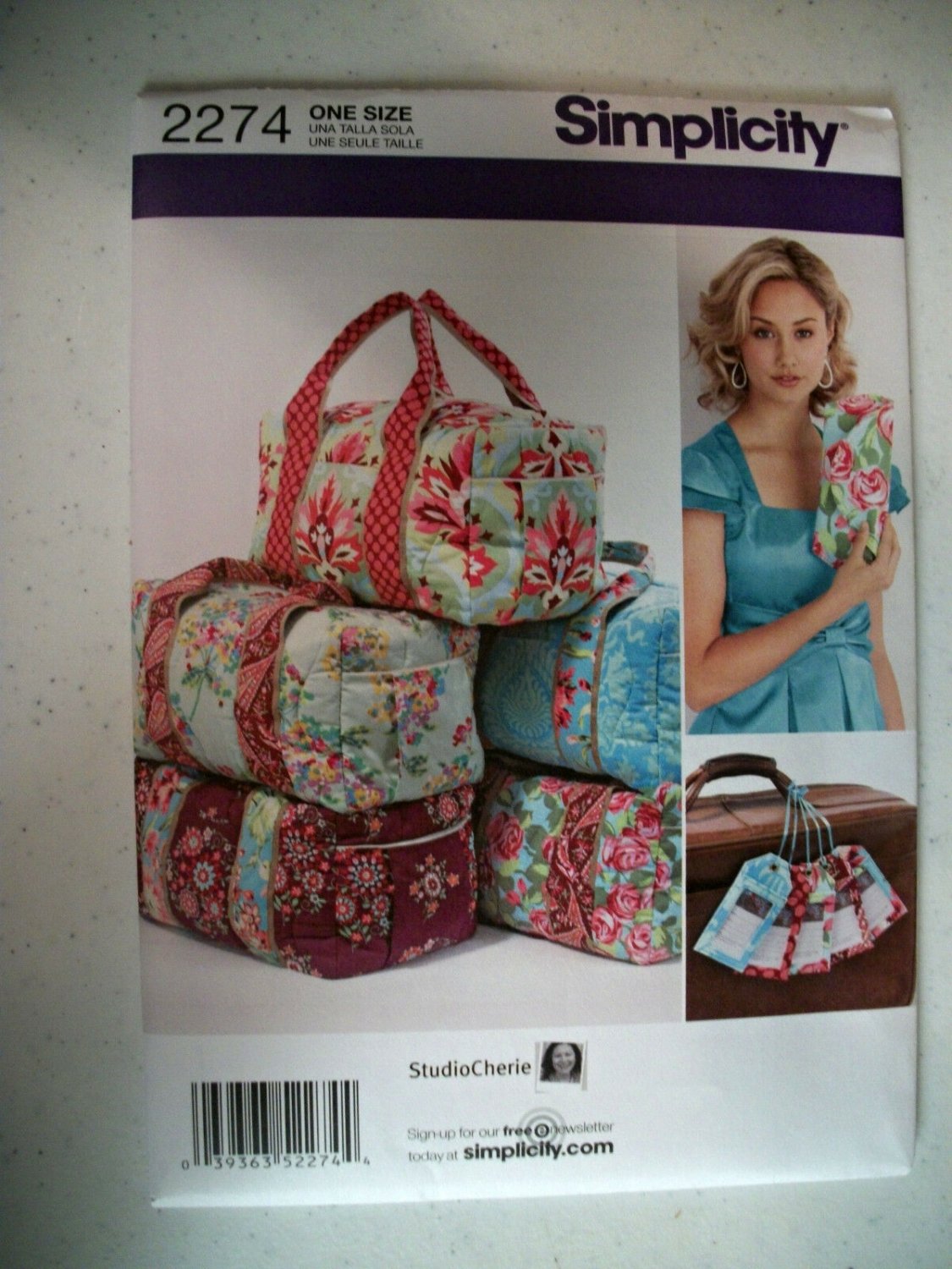 Sewing Pattern Simplicity Clutch, Overnight Bag, Luggage Tag #2274
