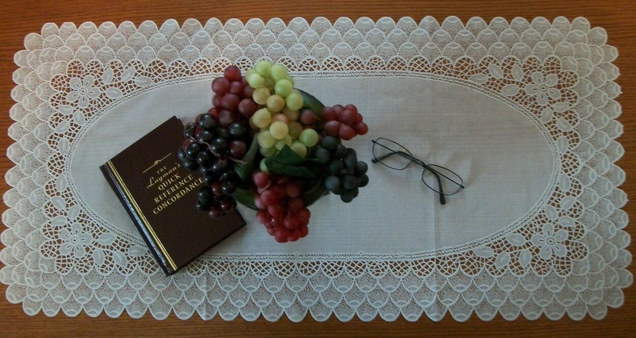 Decorative & Durable White Vinyl Table Runner