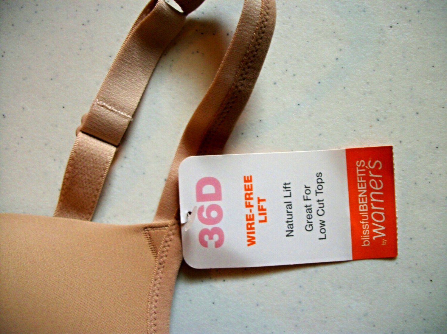 Warners Wire Free Natural Padded Lift Bra 36D Color Nude