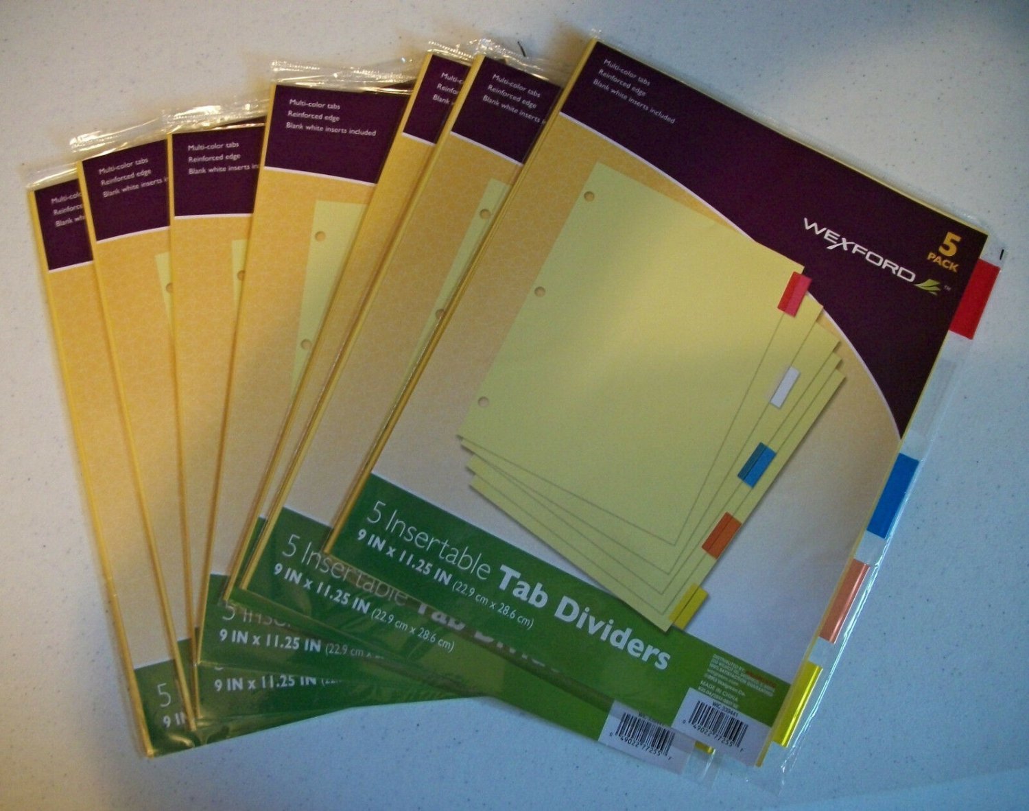 Lot Of Seven 5-Pack Insertable Tab Dividers For Organizing File Cabinets