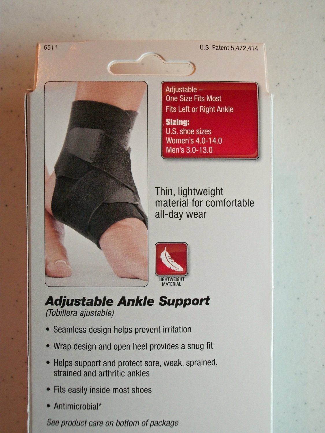 Mueller Adjustable Ankle Support Moderate Level Men / Women
