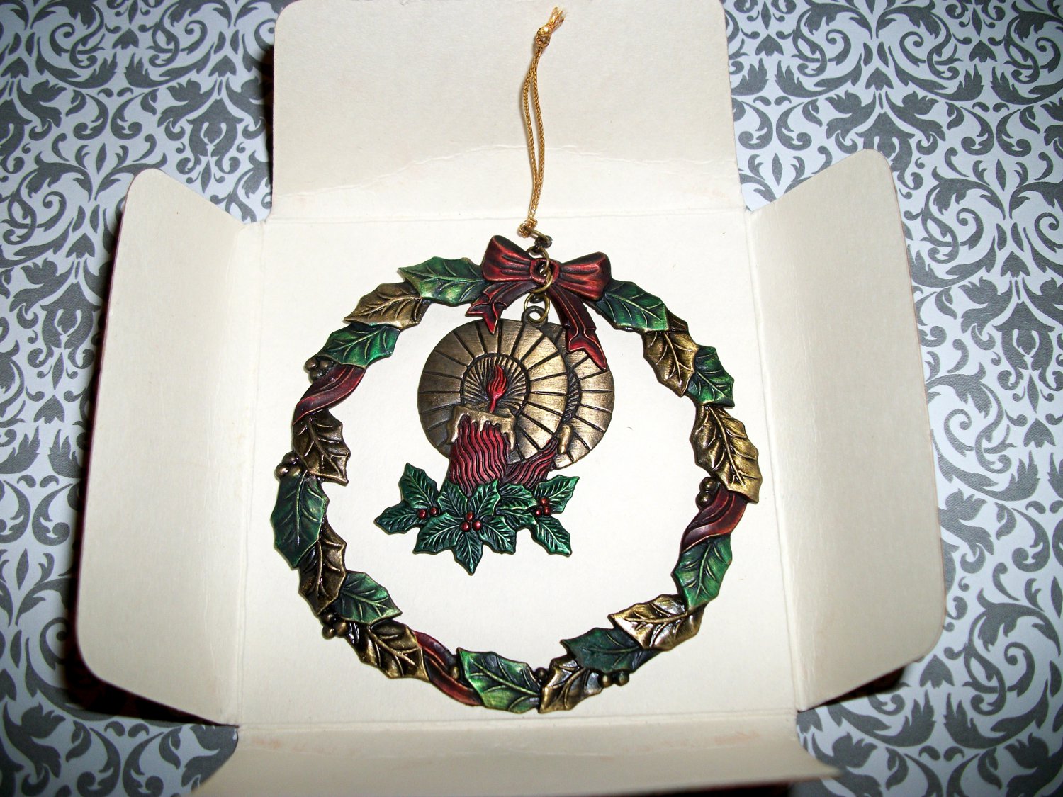 The Heirloom Collection By Russ Vintage Candle Wreath Ornament #5918