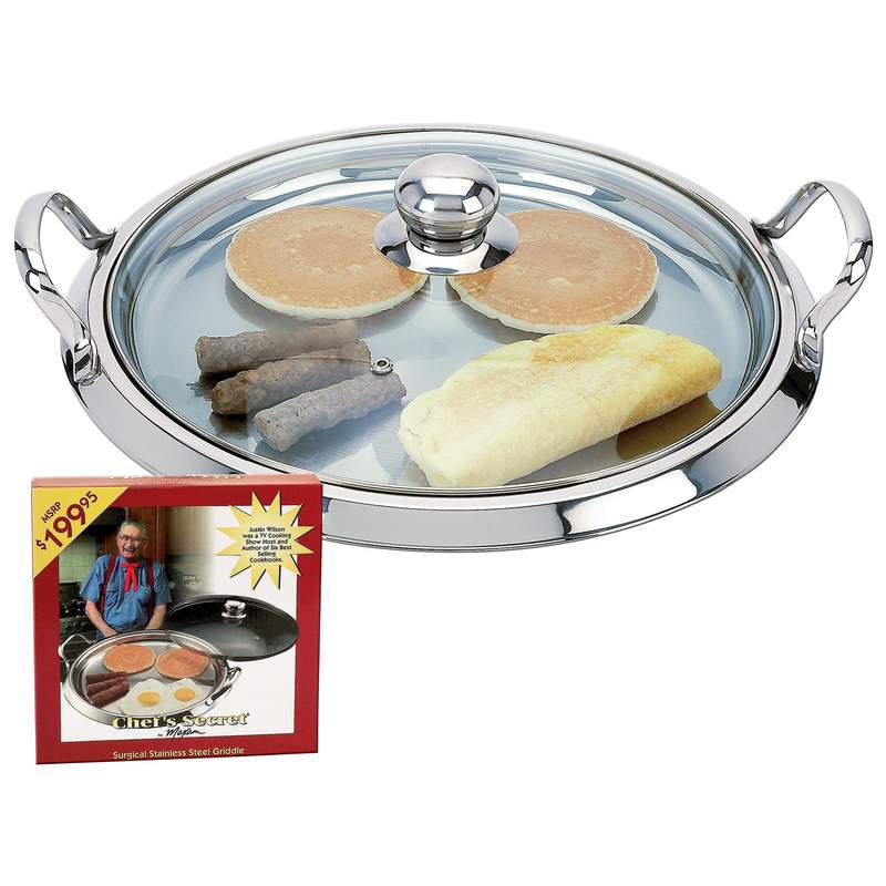 Chef's Secret ® 12-Element Surgical Stainless Steel Round Griddle with ...