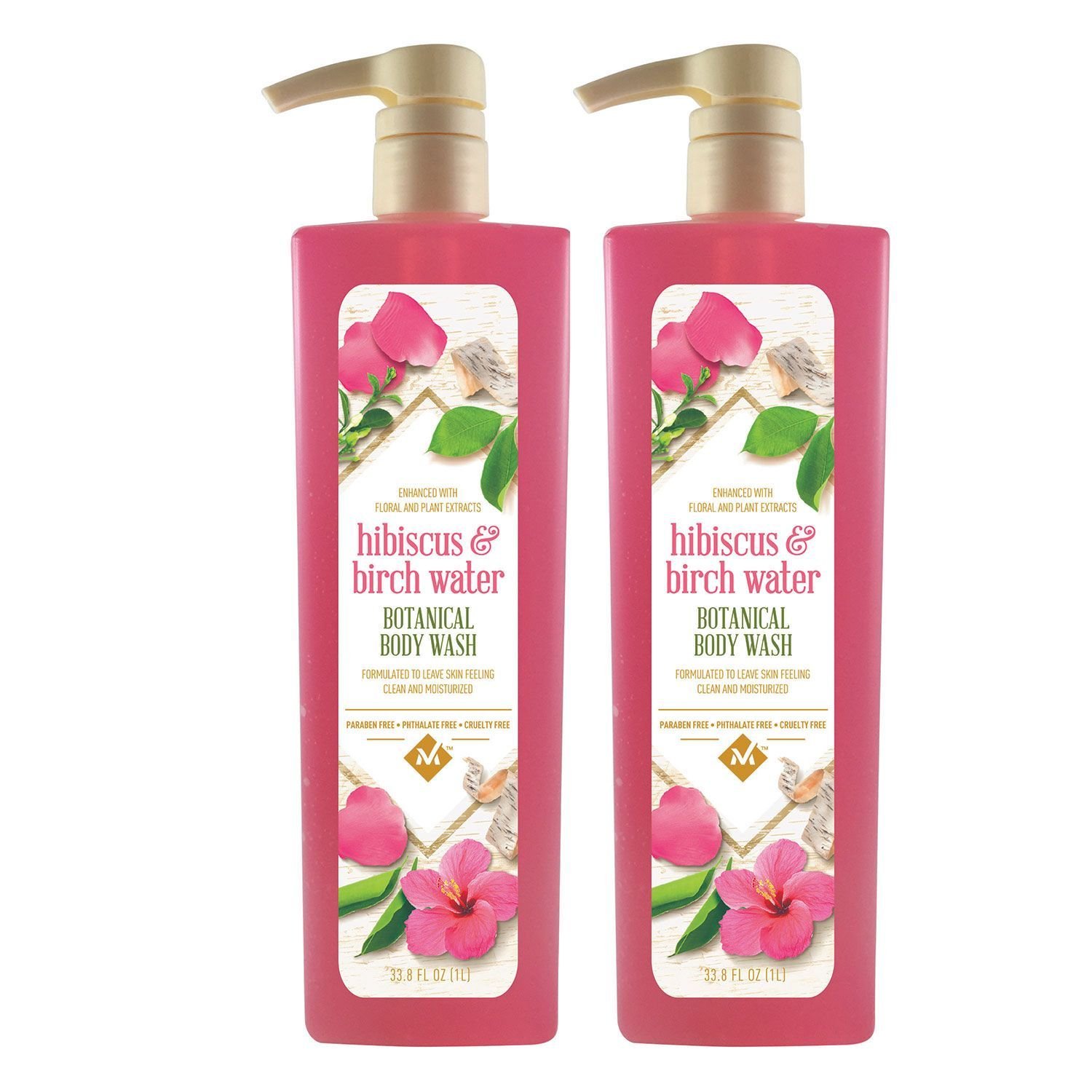 Member's Mark Botanical Body Wash, Hibiscus & Birch Water 33.8 fl. oz/ 1L