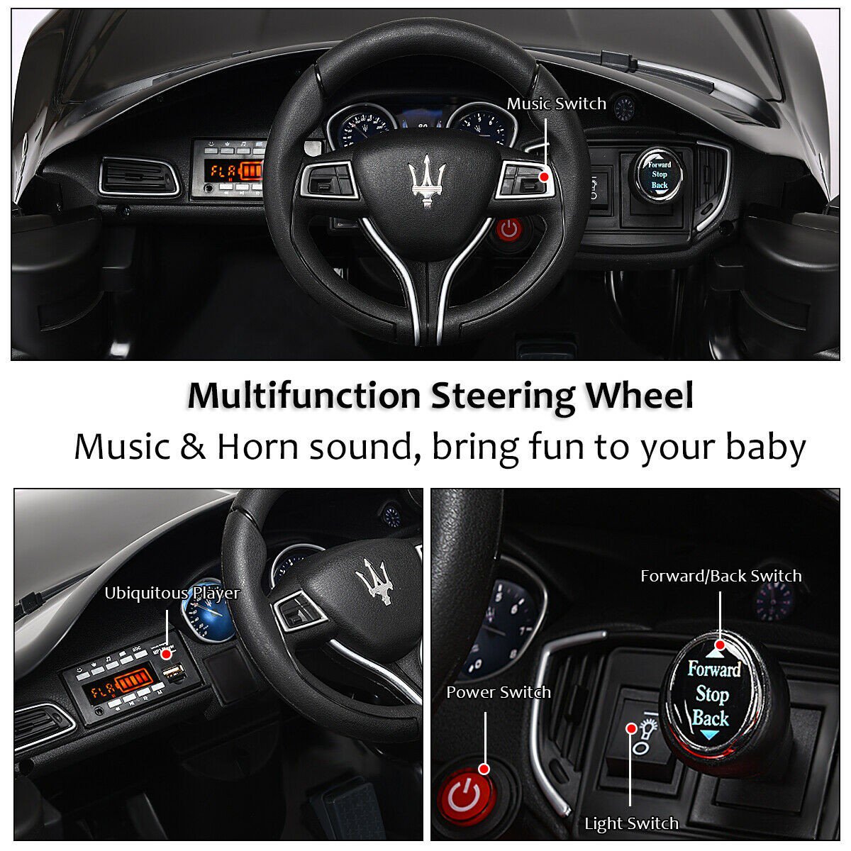 12 V Remote Control Maserati Licensed Kids Ride on Car
