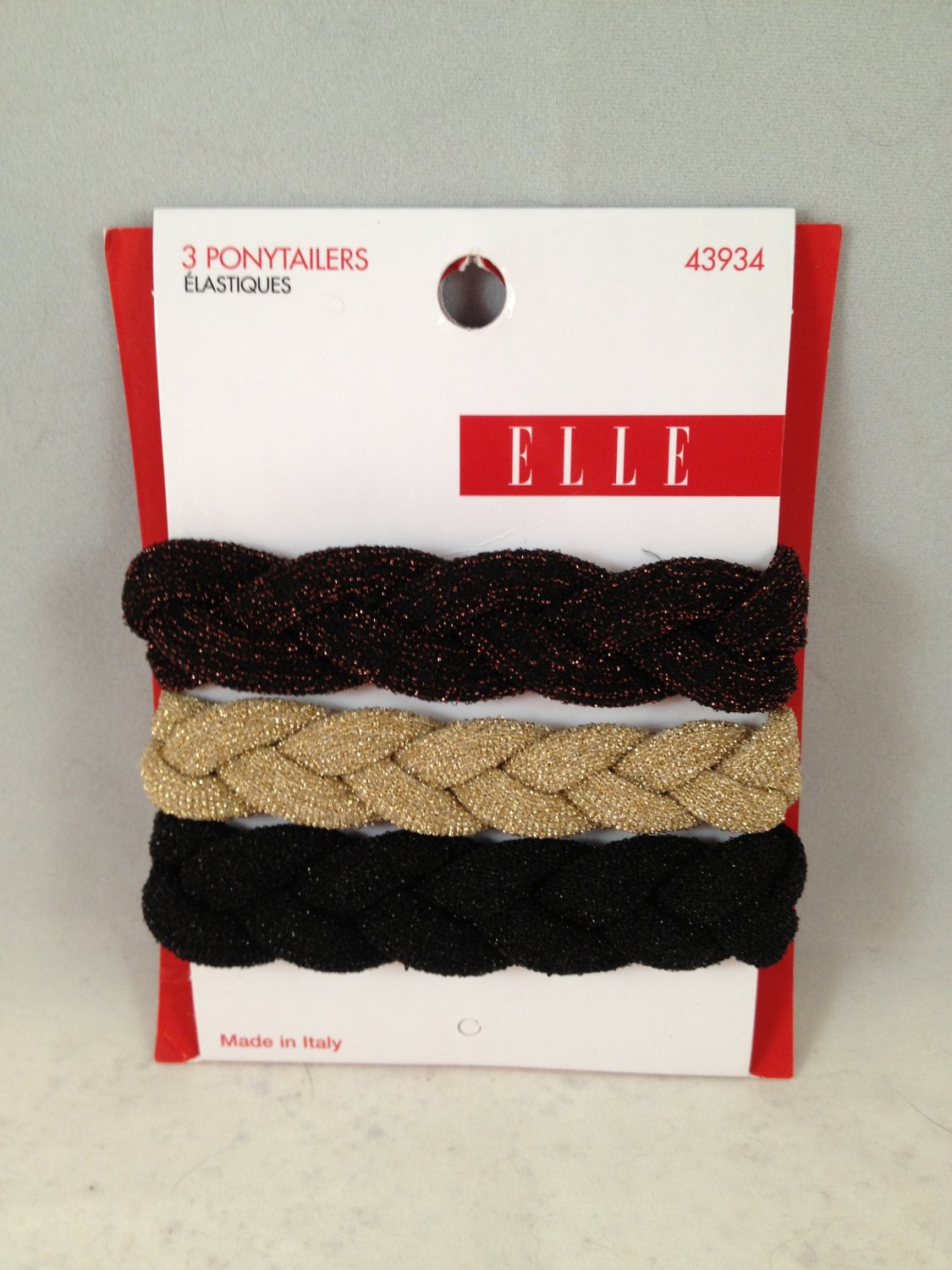 Elle Elastic Glitter Braids 3pc 3 ponytailers ponytail holders hair ties