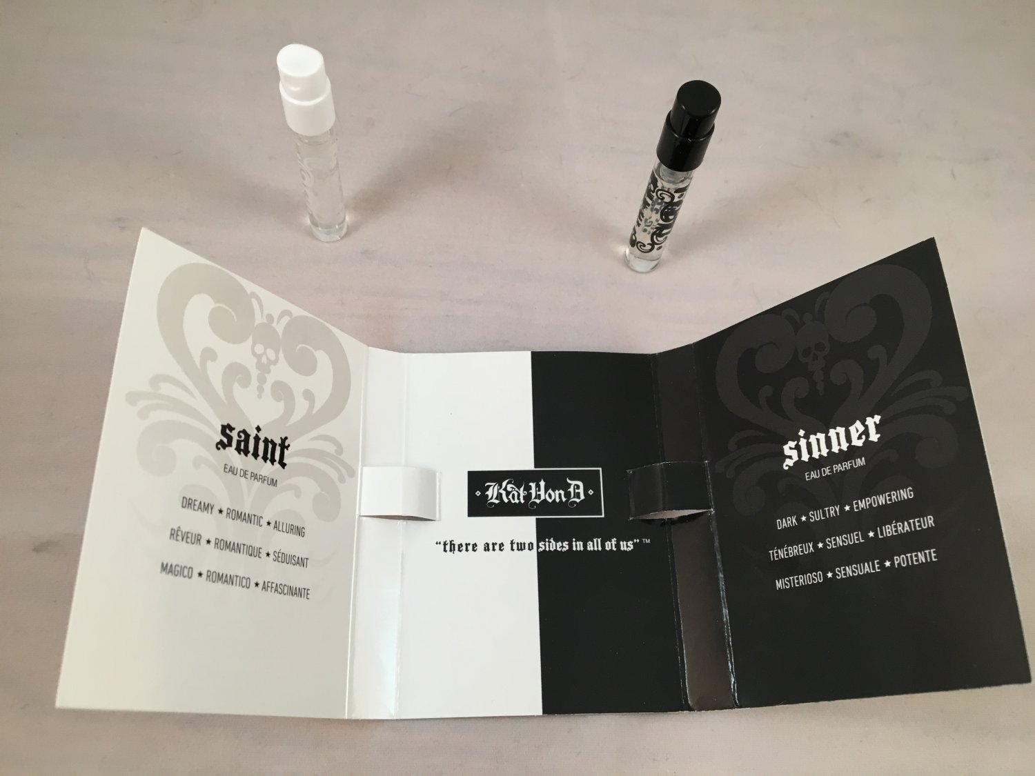 Kat Von D Saint & Sinner Eau de Parfum Sample Vial Duo for Women ...