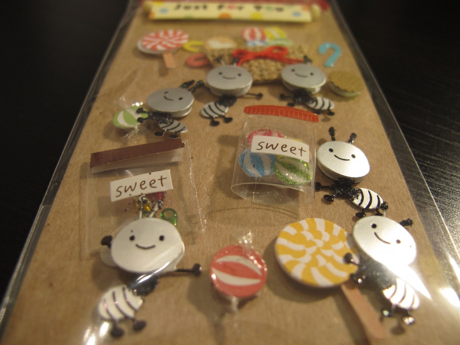 BRAND NEW Handmade Cute 3D Pop-up Stickers: Ants + candies