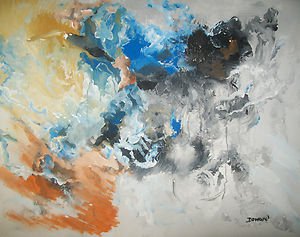 Original Art abstract painting "In the Beginning"