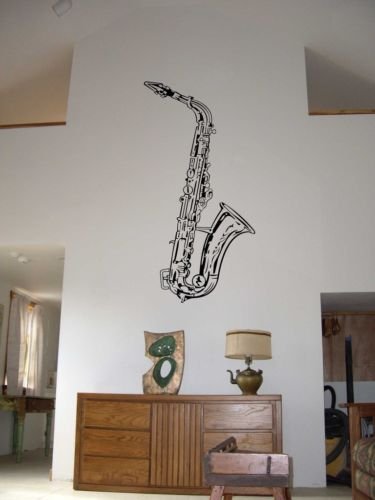 Smooth Jazz Saxophone Music Vinyl Wall Sticker Decal