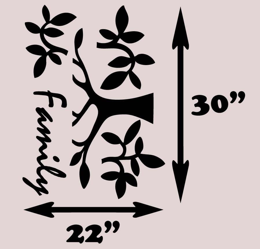Family Tree Vinyl Wall Sticker Decal (B)