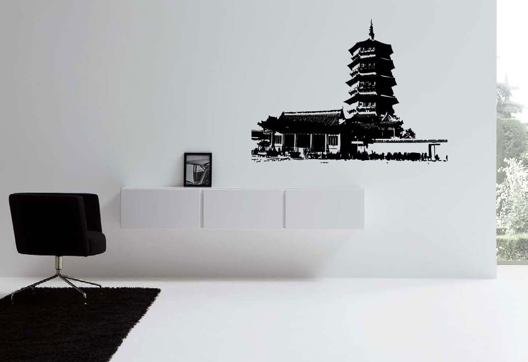 Asian Pagoda Buddhist Temple Vinyl Wall Sticker Decal
